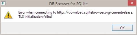 TLS Initialization Failed Issue 2050 Sqlitebrowser Sqlitebrowser