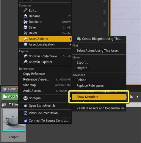Asset Metadata Unreal Engine 427 Documentation