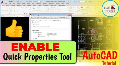ENABLE QUICK PROPERTIES TOOL IN AUTOCAD AUTOCAD TUTORIAL FOR