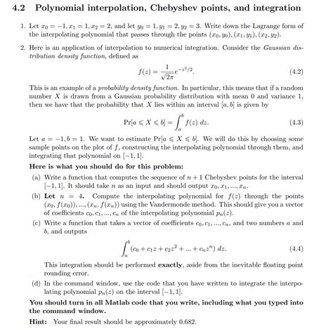 solved 2 polynomial interpolation chebyshev points and