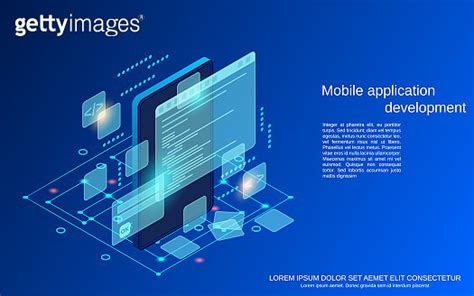 Mobile Application Development Program Coding Vector Concept