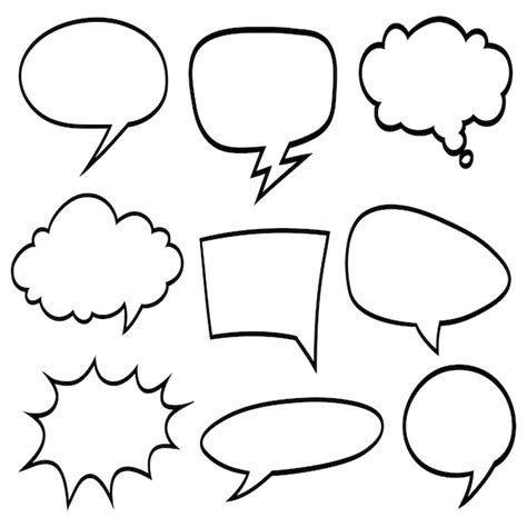 Premium Vector Hand Drawn Set Of Speech Bubbles Isolated Doodle Set