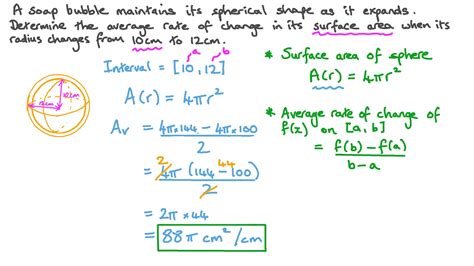 Question Video Finding The Average Rate Of Change Of The Surface Area