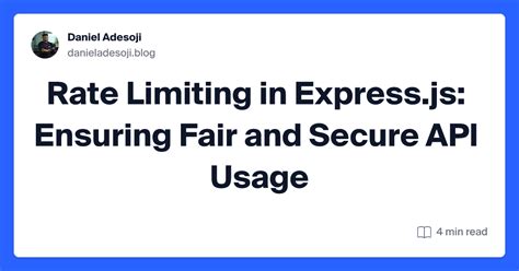 rate limiting in express js ensuring fair and secure api usage