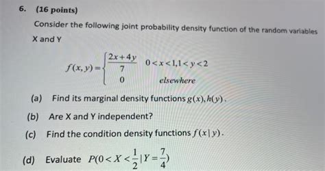 solved 6 16 points consider the following joint