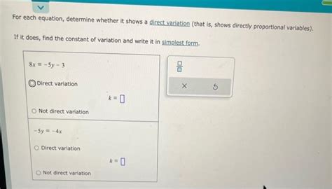 solved for each equation determine whether it shows a
