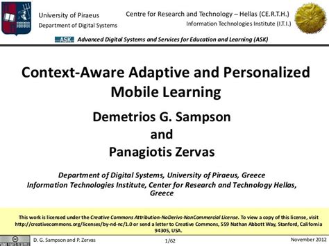 context aware adaptive and personalized mobile learning