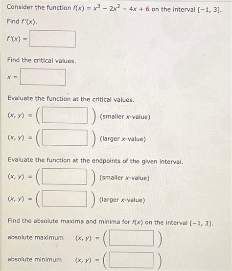 solved consider the function f x x3 2x2 4x 6 on
