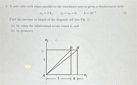 solved 8 a unit cube with edges parallel to the coordinate