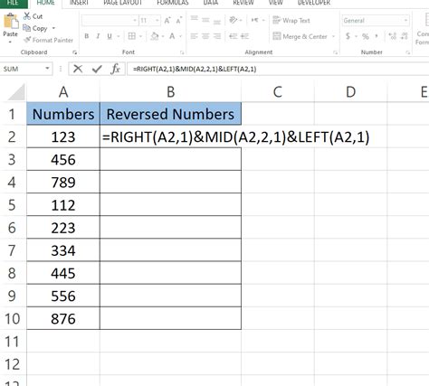 how to reverse numbers in excel spreadcheaters