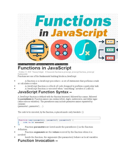 functions in javascript pdf parameter computer programming subroutine