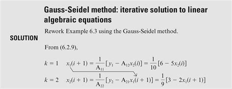 solved gauss seidel method iterative solution to linear
