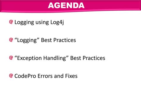 exception handling and logging best practices