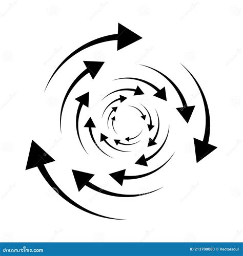Rotating Arrows Concentric Radial And Circular Arrow Element Stock