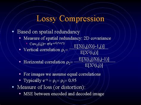 lossy compression based on spatial redundancy measure of