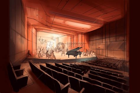 学校礼堂演奏厅插图插画图片下载 正版图片600105962 摄图网