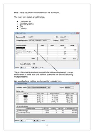 MS Access Subform Success PDF