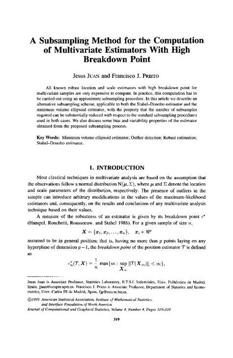 pdf a subsampling method for the computation of multivariate · a subsampling method for
