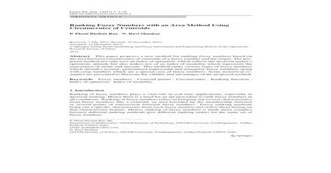 ranking fuzzy numbers with an area method using circumcenter of centroids [pdf document]