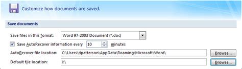 How To Change The Default File Opening And Saving Location For
