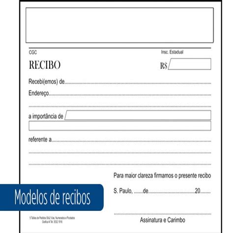 Modelo de Recibo Pronto Aluguel Prestação de Serviço Impressão