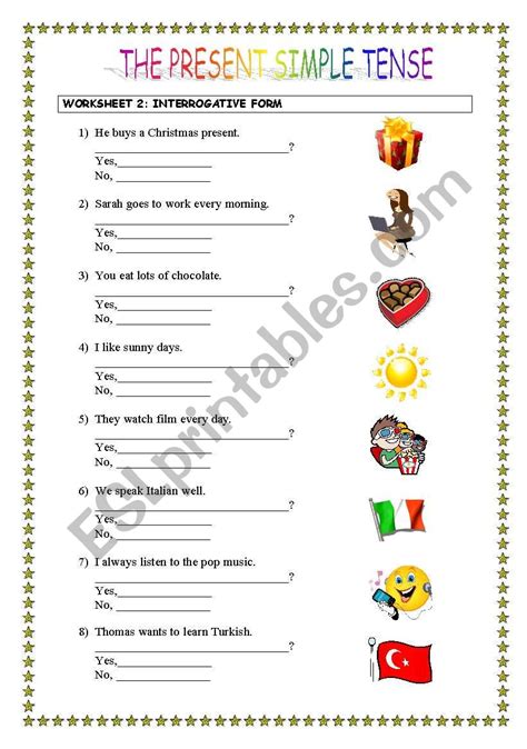 Printable Exercises On Simple Present Tense Letter