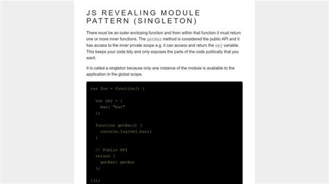 js revealing module pattern singleton
