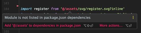 module is not listed in package json dependencies vue typescript ides support intellij