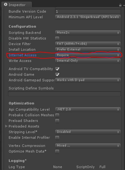 android internet permission in unity itecnote