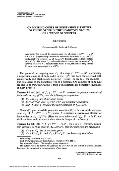 pdf on mapping cones of suspension elements of finite order in the homotopy groups of a wedge