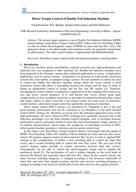 pdf dual direct torque control of doubly fed induction machine