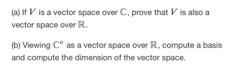 solved a if v is a vector space over c prove that v is