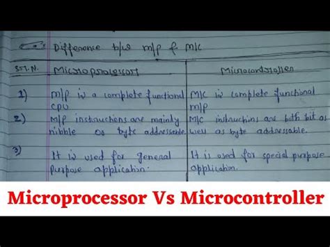 Difference Between Microprocessor Microcontroller Microprocessor Vs