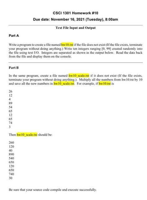 solved csci 1301 homework 10 due date november 16 2021