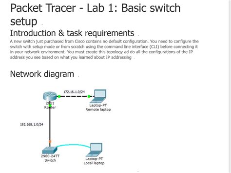 Solved Packet Tracer Lab 1 Basic Switch Setup Chegg