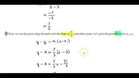 math 10 2 2 example 11 finding the equation of a line passing through two given points youtube