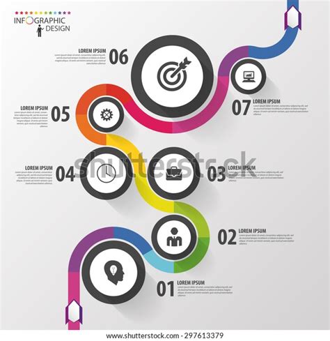 Abstract Colorful Business Path Timeline Infographic Stock Vector