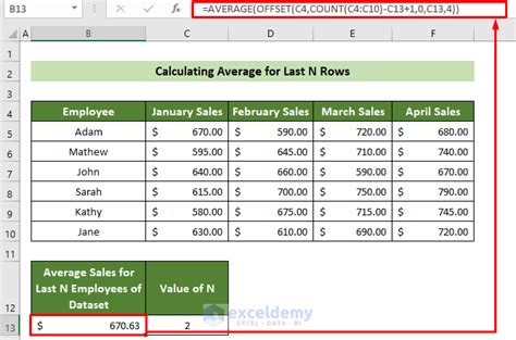 how to find average with offset function in excel 3 examples