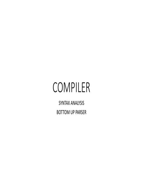 compiler syntax analysis bottom up parser pdf parsing theoretical computer science