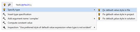 code inspection use preferred style of default value expression when type is not evident