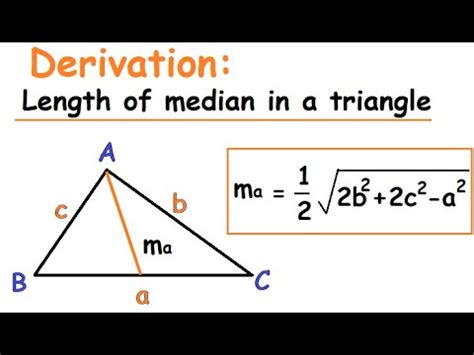 Derivation Formula To Find The Length Of A Median Of A Triangle Ma 1