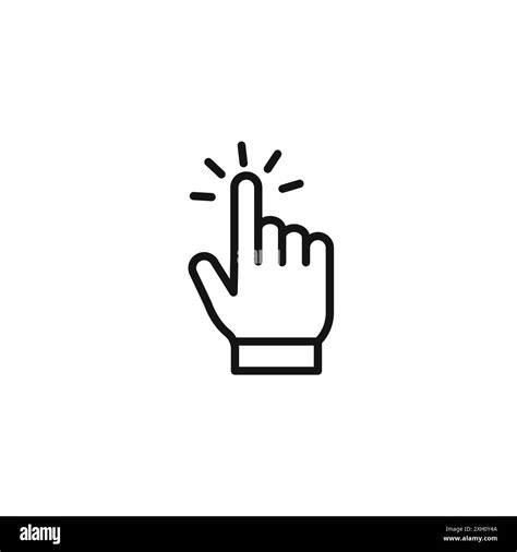 Computer Hand Cursor Click Icon Logo Sign Vector Outline In Black And