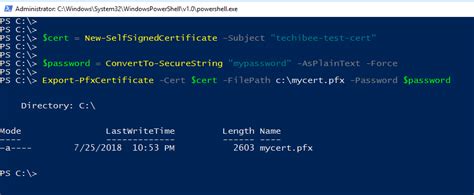 powershell creating self signed certificate