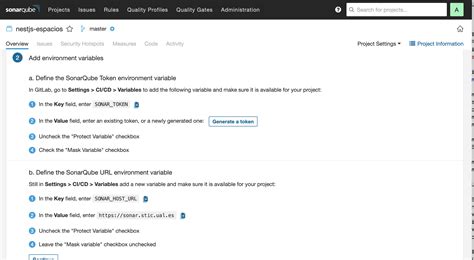 análisis de la calidad del código con sonarqube en un proyecto gitlab