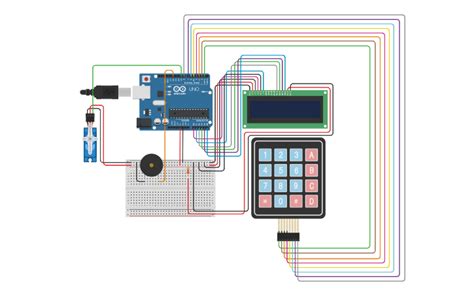 circuit design password protected door lock system using arduino uno tinkercad