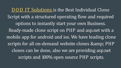 PPT Best Individual Clone Script DOD IT SOLUTIONS PowerPoint