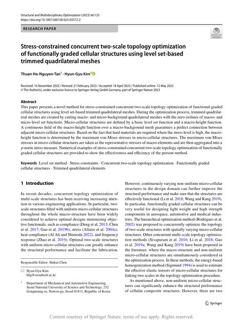 stress constrained concurrent two scale topology optimization of functionally graded cellular