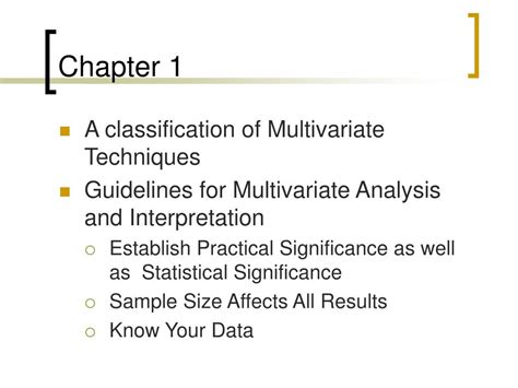 PPT Multivariate Data Analysis Chapter 1 Introduction PowerPoint