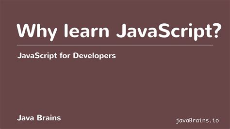 javascript for developers 05 why learn javascript youtube