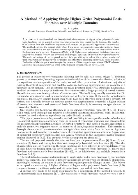 pdf method of applying single higher order polynomial basis function over multiple domains